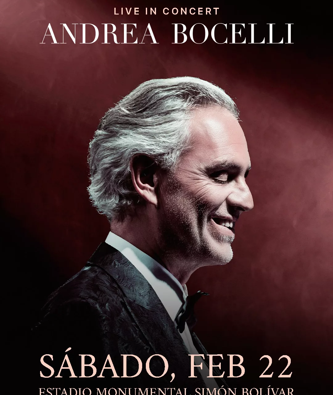 Andrea Bocelli dará un concierto inolvidable el 22 de febrero en el ...